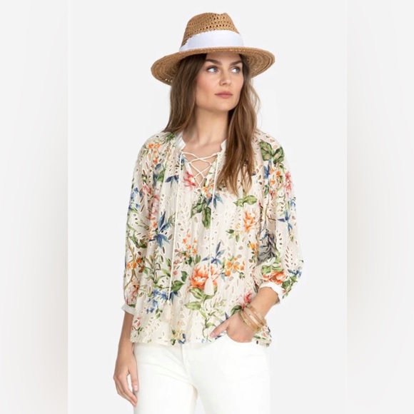 Johnny Was | Tops | Johnny Was Jade Sonnet Eyelet Peasant Floral ...